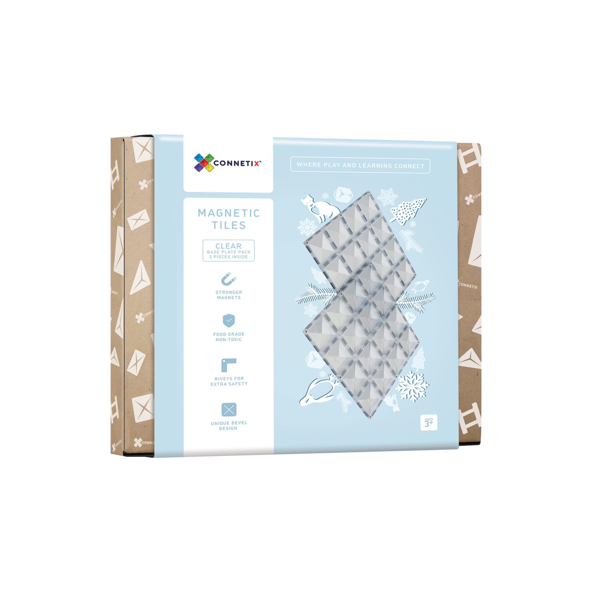 Connetix Tiles 2 Piece Clear Base Plate Pack - Milka