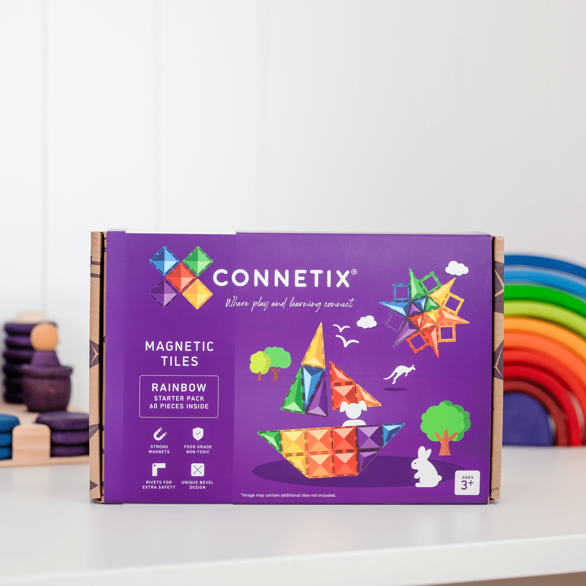 Connetix 60 Piece Rainbow Starter Pack - Milka