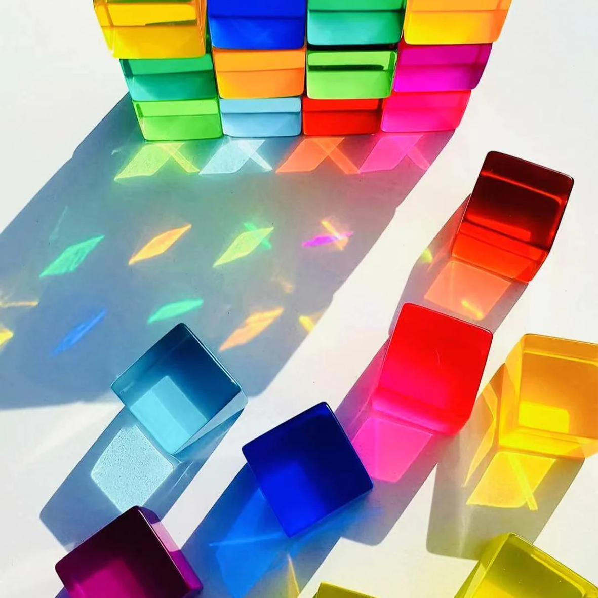 Bauspiel Lucent Cubes 20 Colour Blocks - Milka