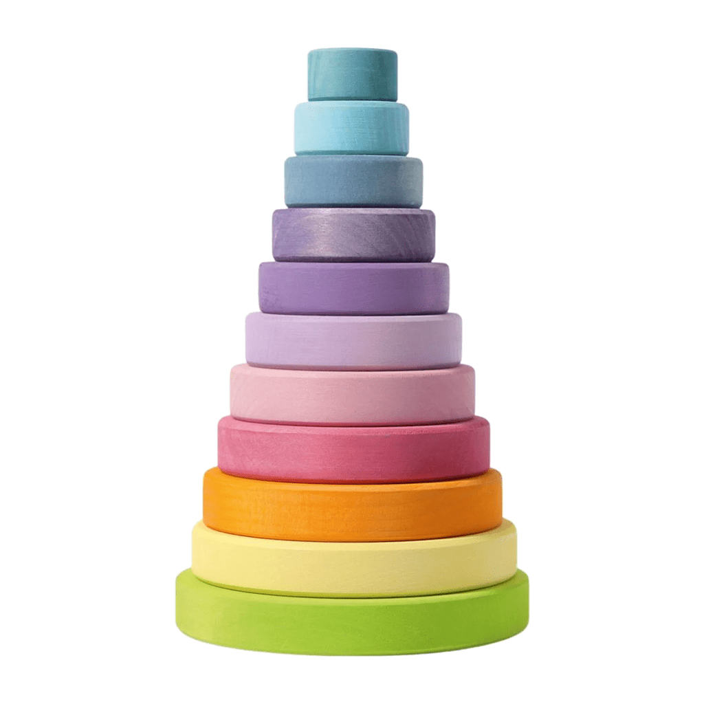 Grimm's Conical Stacking Tower Large Pastel - Milka