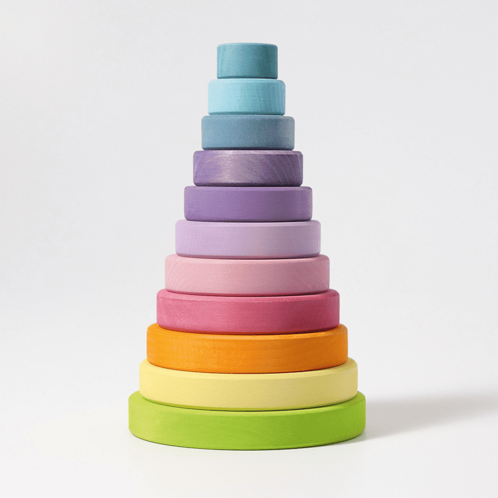 Grimm's Conical Stacking Tower Large Pastel - Milka