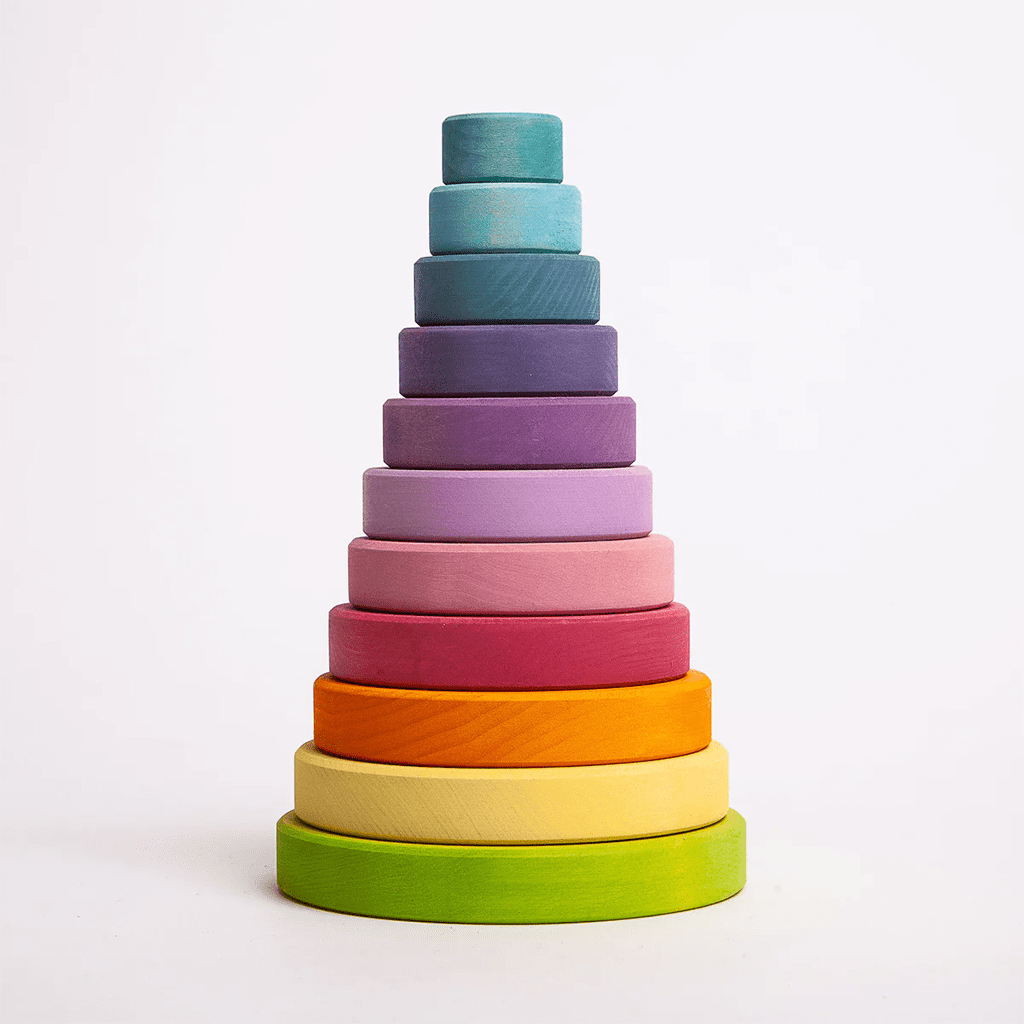 Grimm's Conical Stacking Tower Large Pastel - Milka